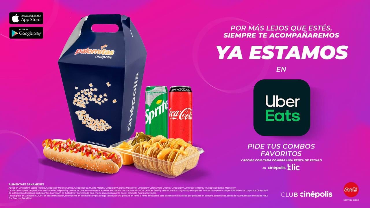 Cinépolis Comienza A Vender Palomitas, Dulces Y Hot Dogs Uber Eats, En ...