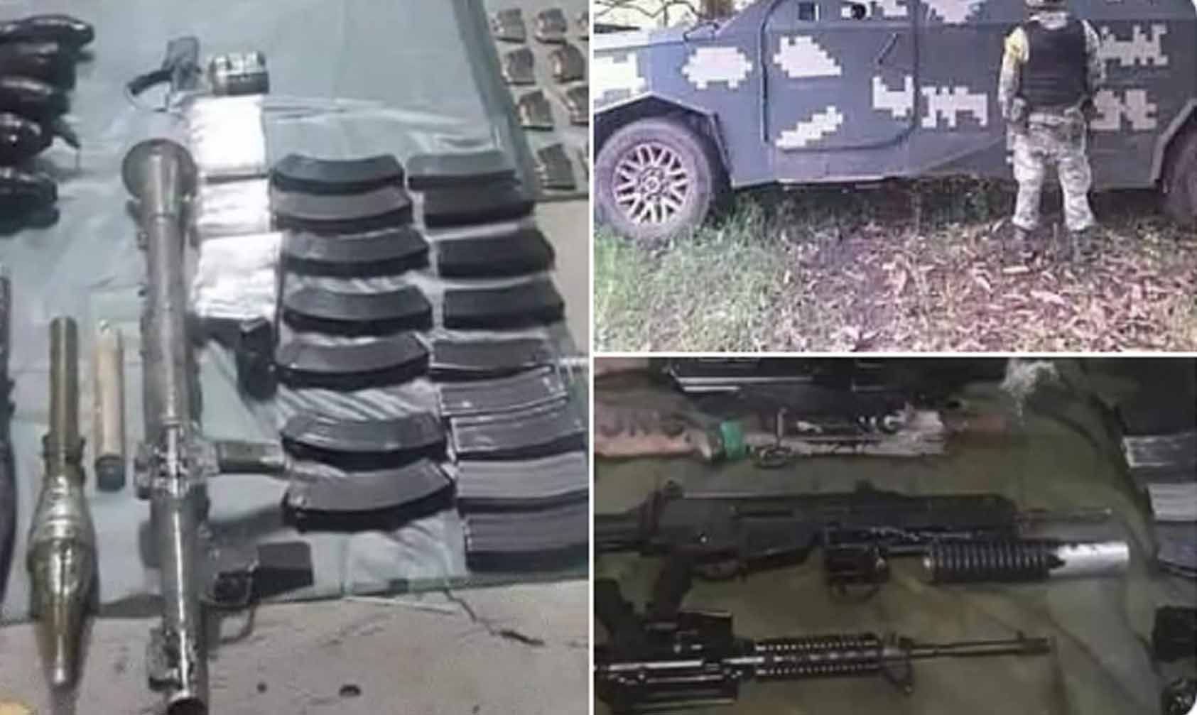 Decomisan 3 Camiones Monstruo Y Armamento A Sicarios Del CJNG En Aguililla