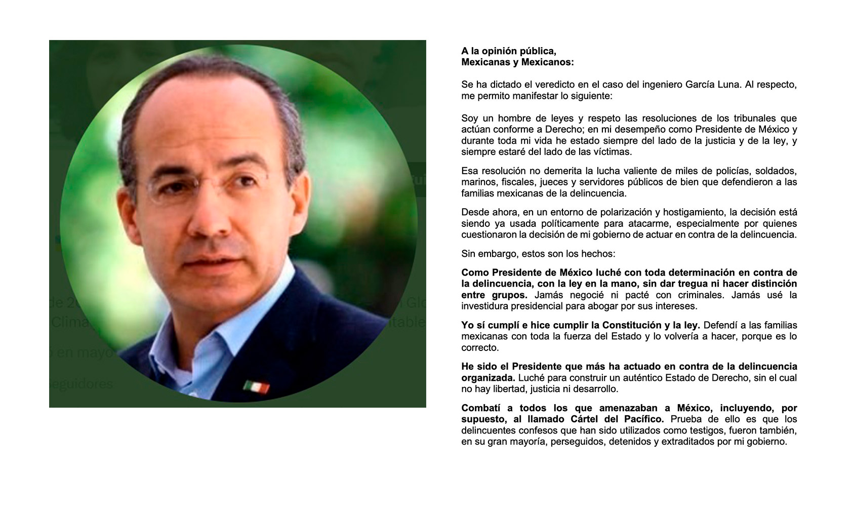 Soy El Presidente Que +Ha Combatido A Narcos: Calderón Tras Sentencia A ...